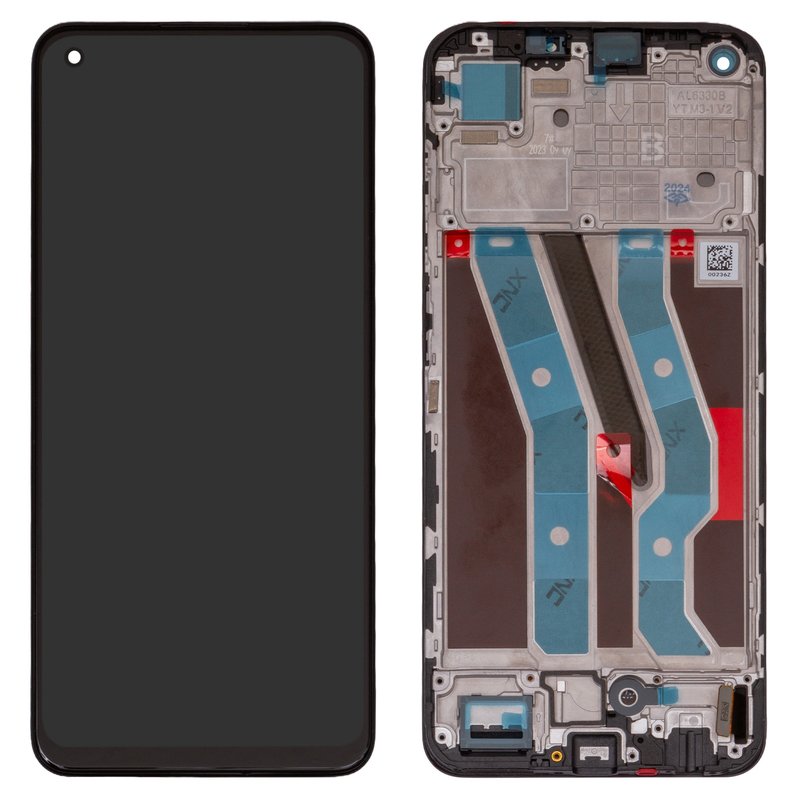 LCD compatible with Realme 11 4G, (black, with frame, Original (PRC ...